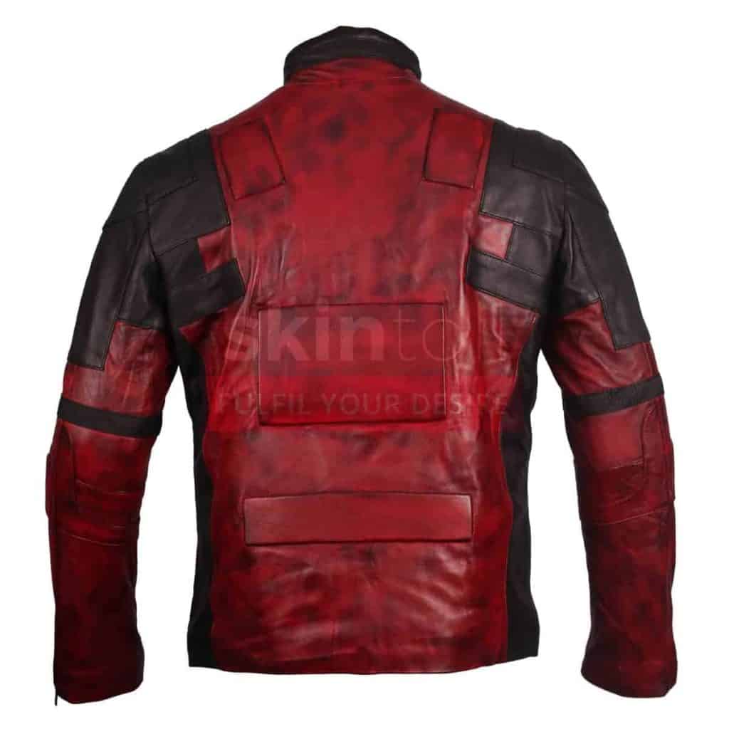 Deadpool Black and Red Waxed Leather Jacket - Skintoll