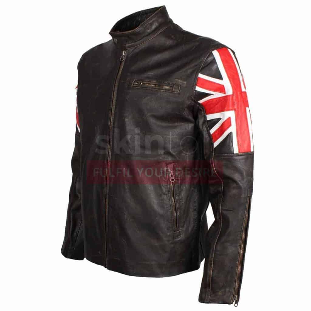 Union Jack Leather Jacket - UK Flag Vintage Jacket