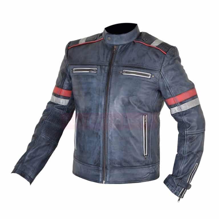 Vintage Retro style jacket - Motorcycle Leather Jacket