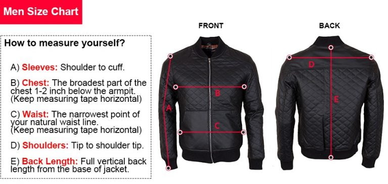 Size Guide Leather Jacket Men & Women | Skintoll